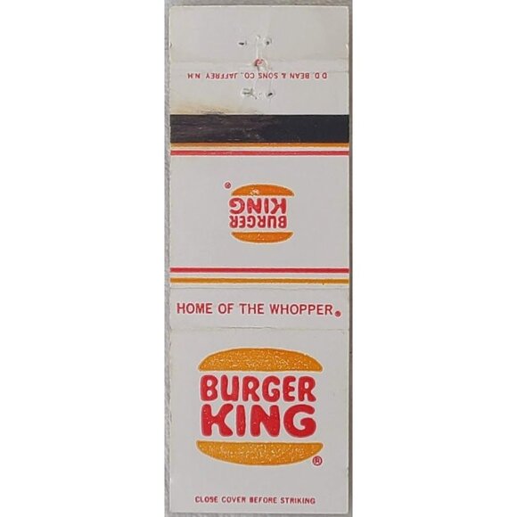 burger king | Art | Vintage Matchbook Cover Burger King Home Of The ...